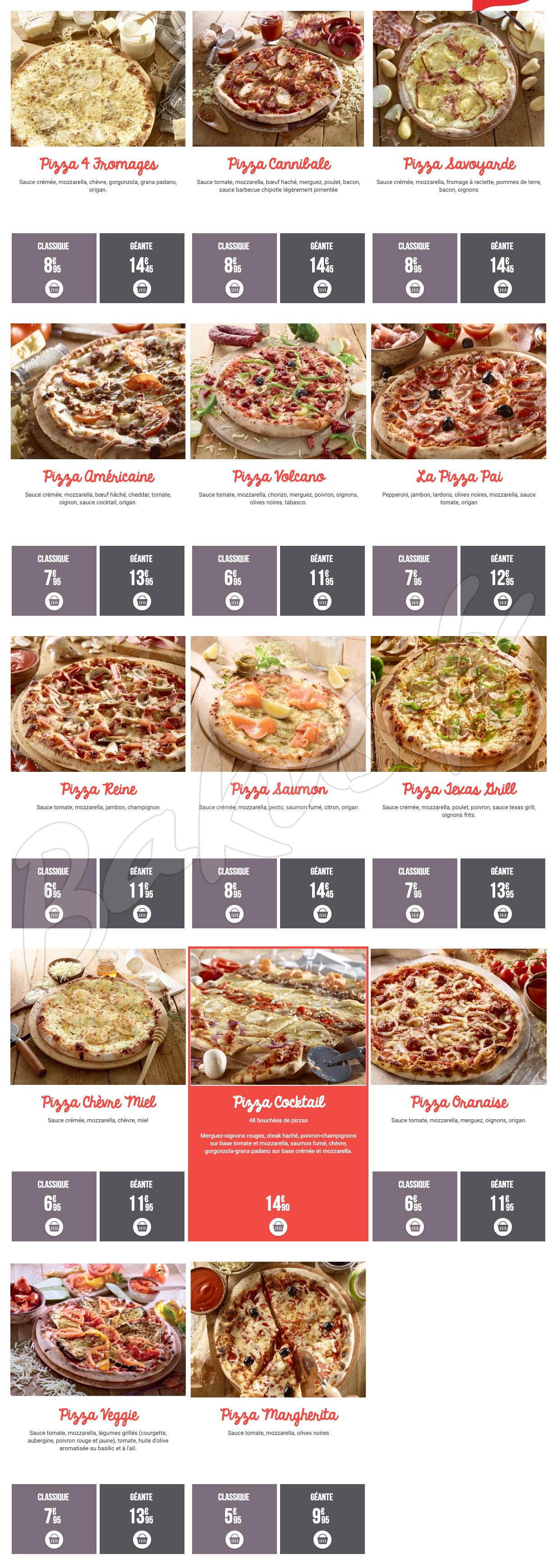 Pizza Pai Grande-Synthe (59760) : Menu & Prix Pizza Pai - Bakus.fr